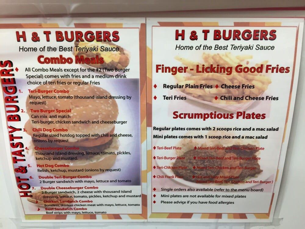 Menu at H & T Burgers fast food, Kaneohe, 46-056 Kamehameha Highway ...