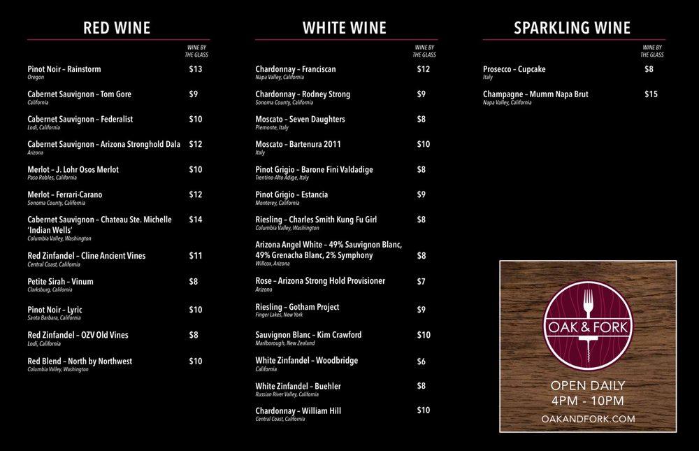 Menu at Harrah's Ak-Chin Hotel And Casino pub & bar, Maricopa