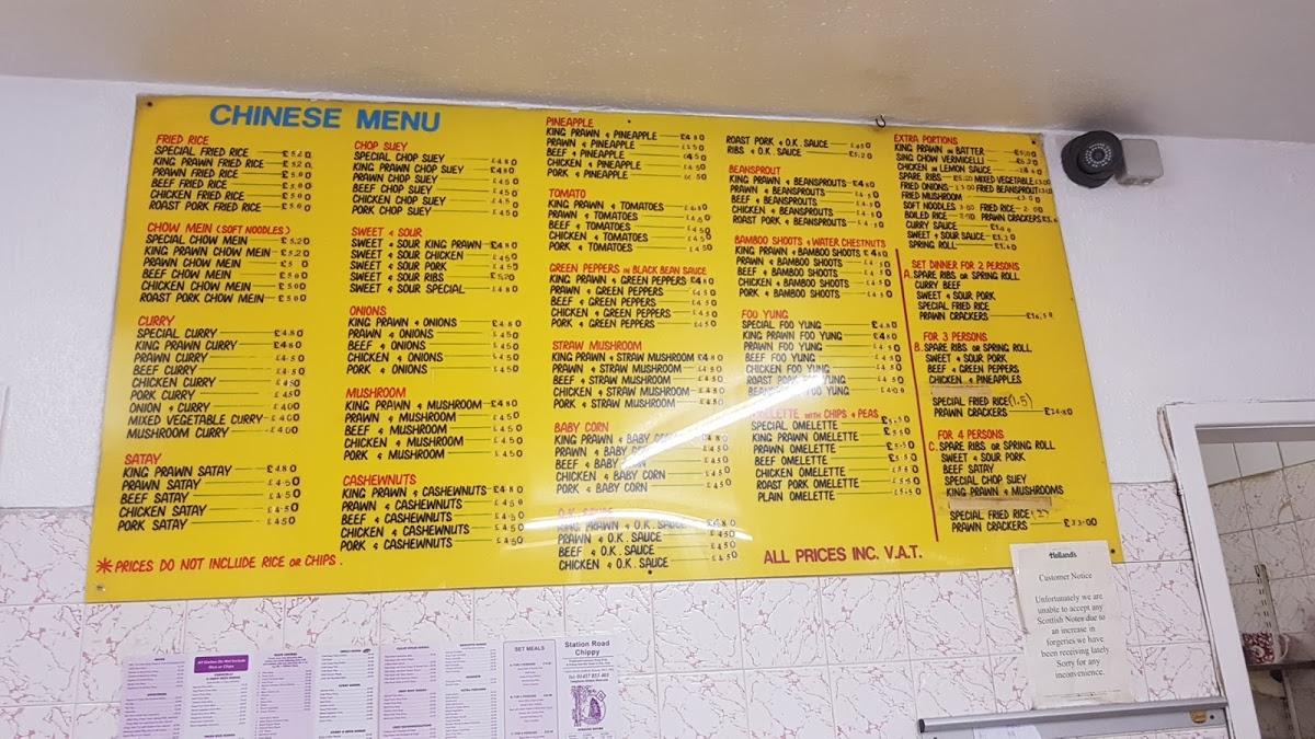 Menu at Station Road Chippy restaurant, Glossop