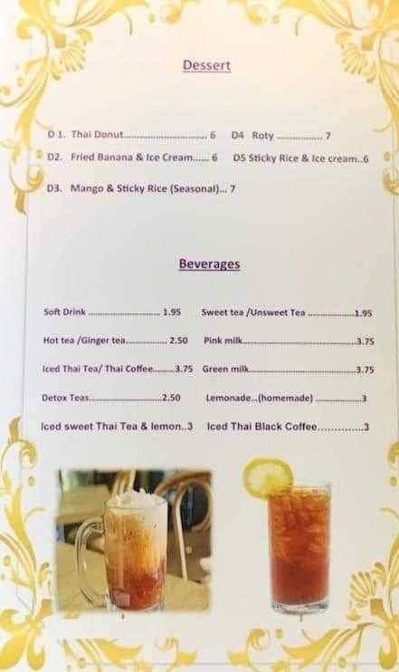 Menu at Thai E-San Restaurant, Myrtle Beach
