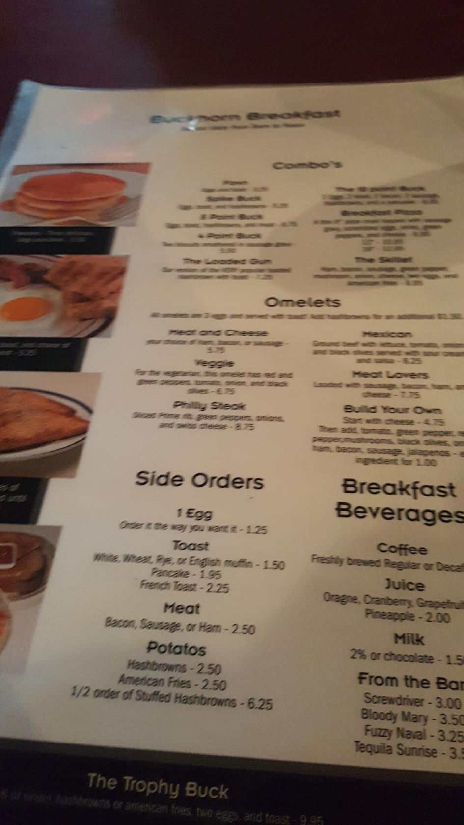 Menu at Buckhorn Bar & Grill, McGregor