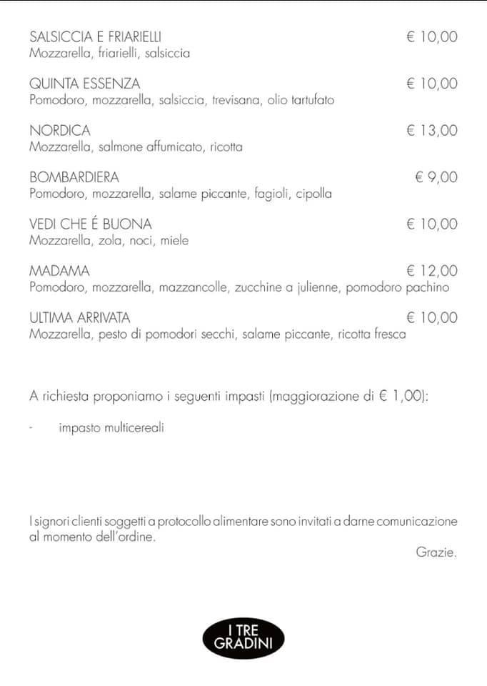 Menu da Ristorante I Tre Gradini, Cusano Milanino