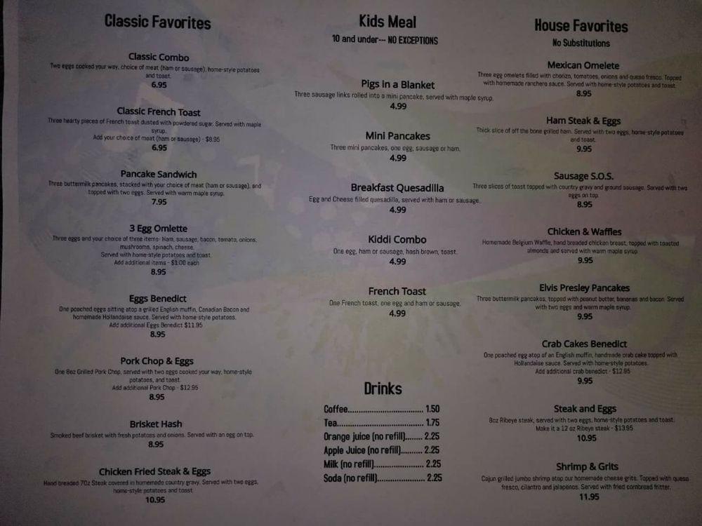 Menu at Boardwalk Cafe, Corpus Christi