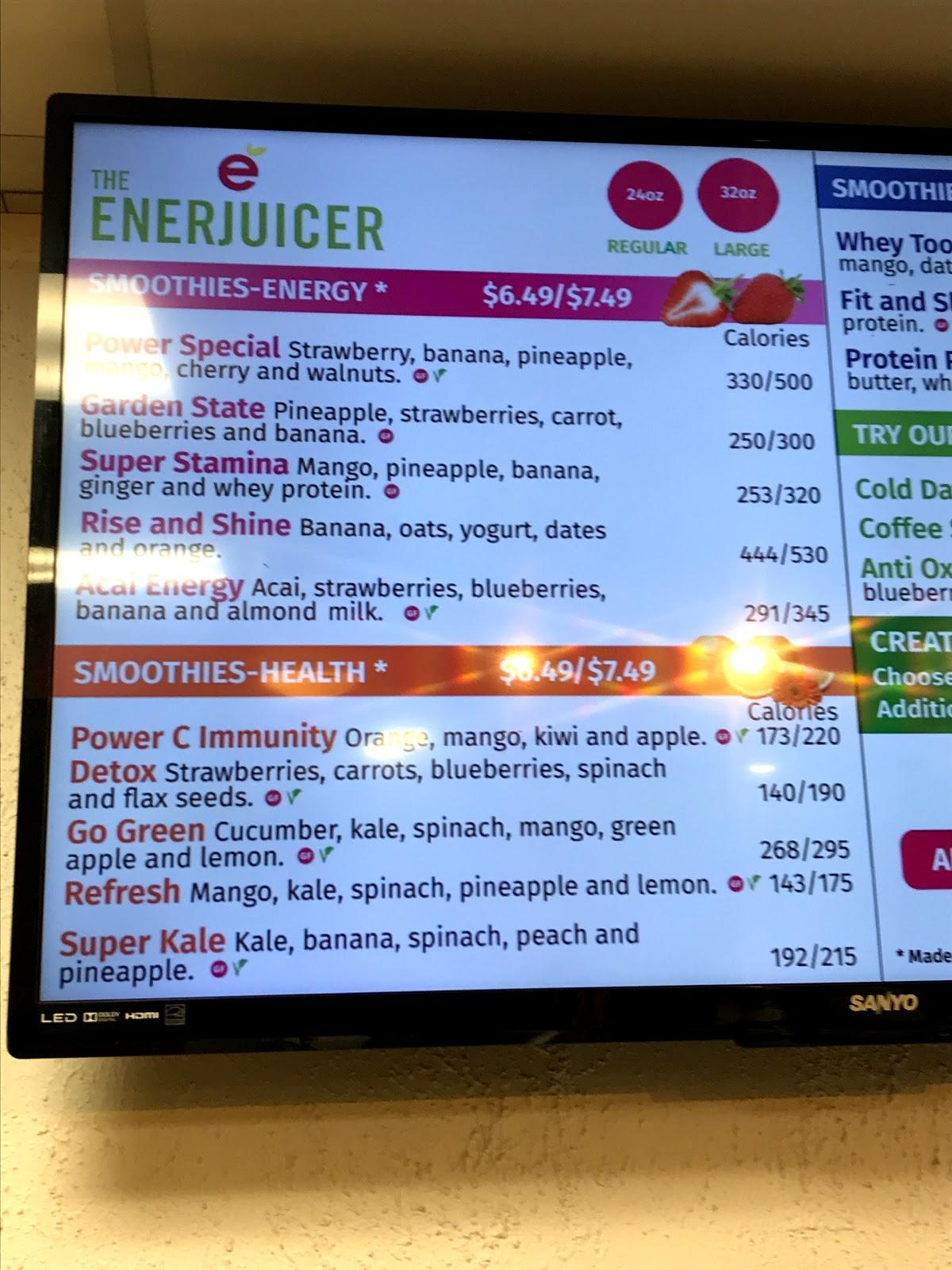 Menu at The Enerjuicer pub & bar, Philadelphia