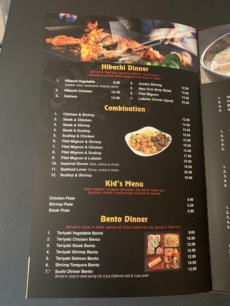 Menu at yamato sushi steak house restaurant, Union