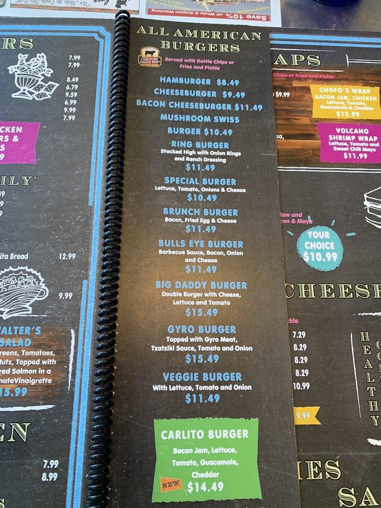 Menu at Marvis Diner restaurant, Wildwood