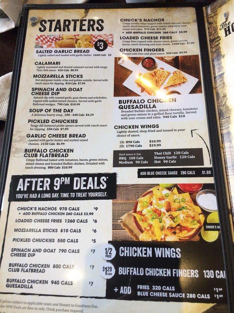 Menu at Chuck's Roadhouse Bar & Grill, Hamilton