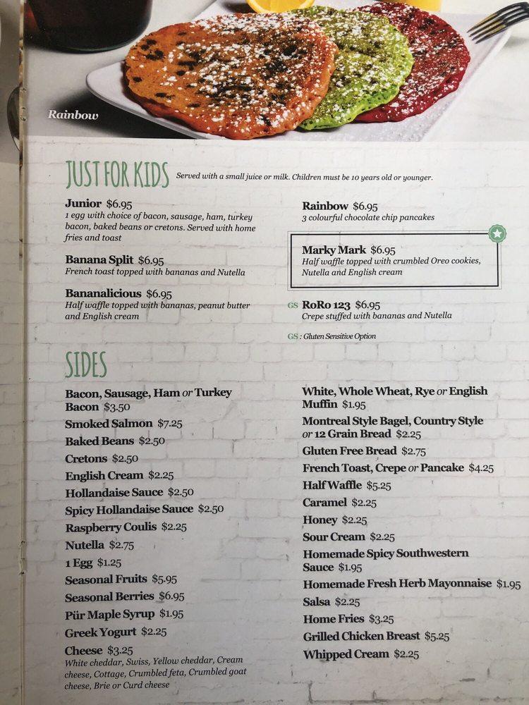 Menu at Pür & Simple pub & bar, Burlington