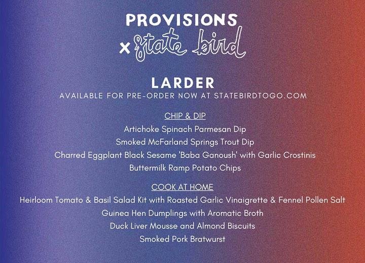 Menu at State Bird Provisions desserts, San Francisco