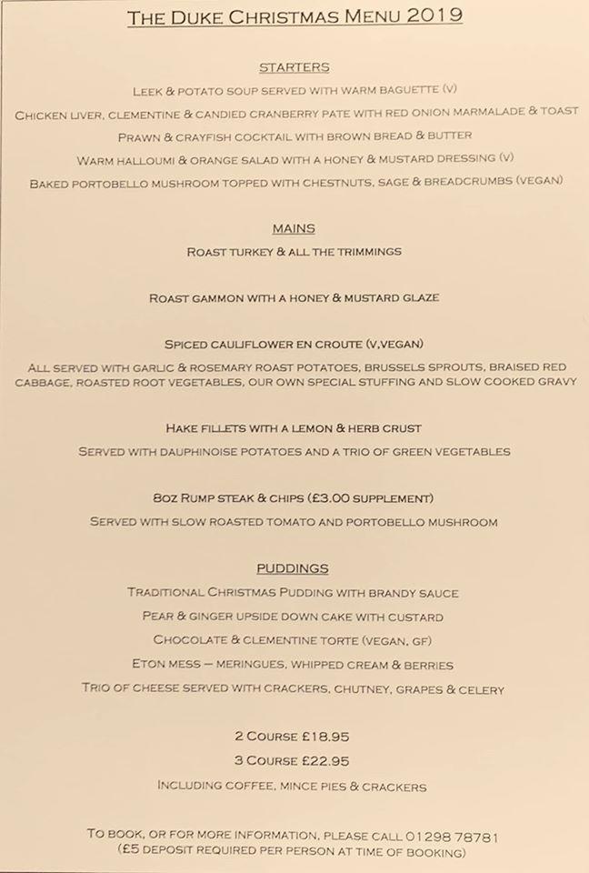 Menu at The Duke pub & bar, Buxton
