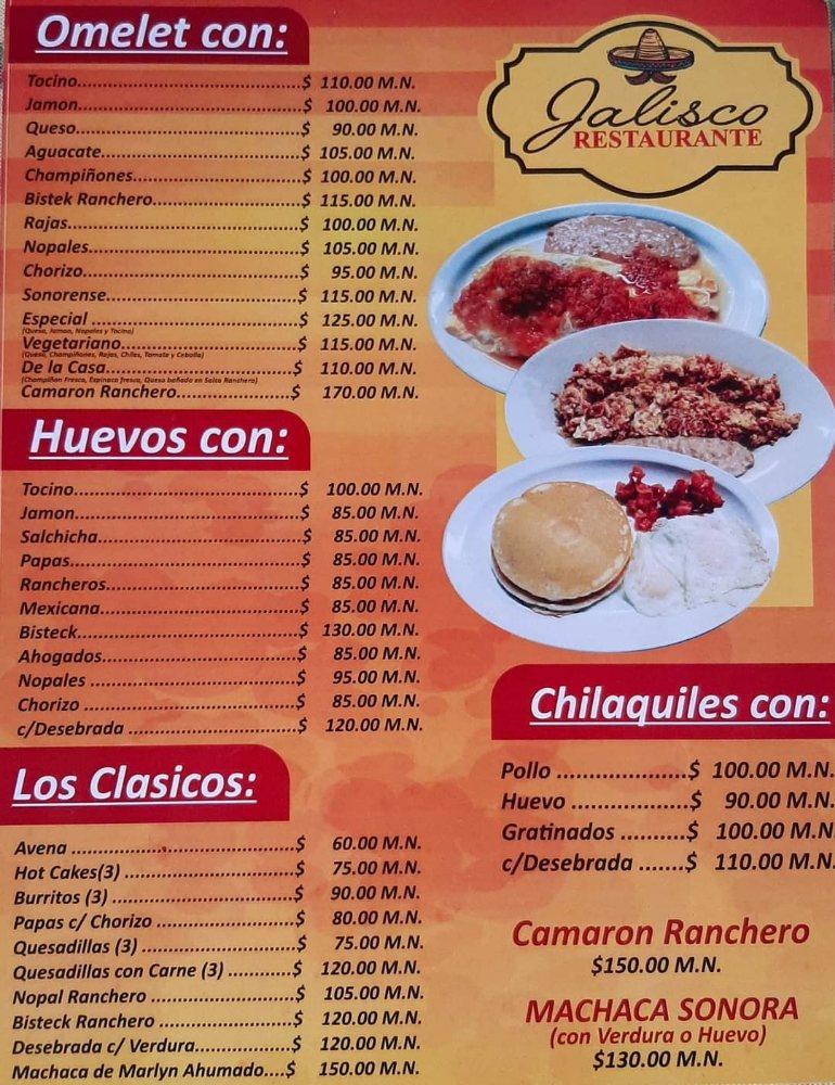 Menu at Cafe y restaurante Jalisco, Ensenada
