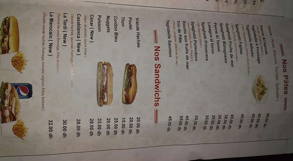 Menu at Restaurant Al Omda, Casablanca