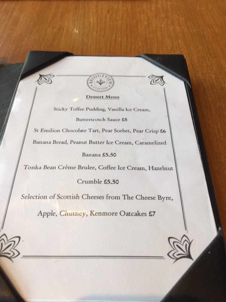 Menu at Bridgeview Station Restaurant, Dundee