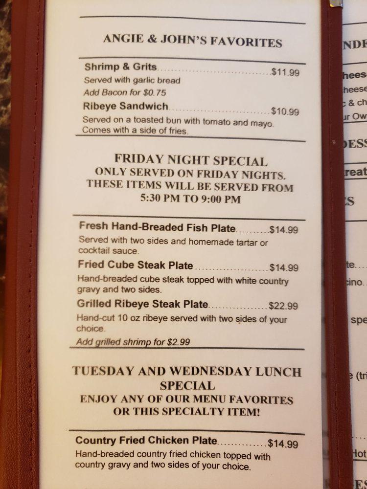 Menu at HEbrews Café cafe, Batesburg-Leesville