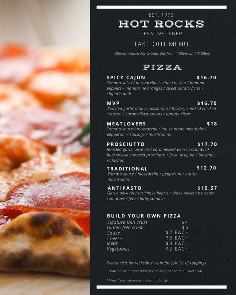 Menu at Hot Rocks Creative Diner restaurant, Whitby