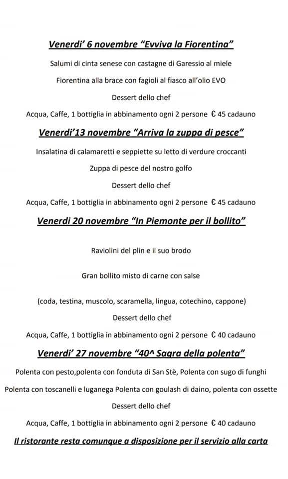 Menu da La Pineta pub & bar, Genova, Via Gualco