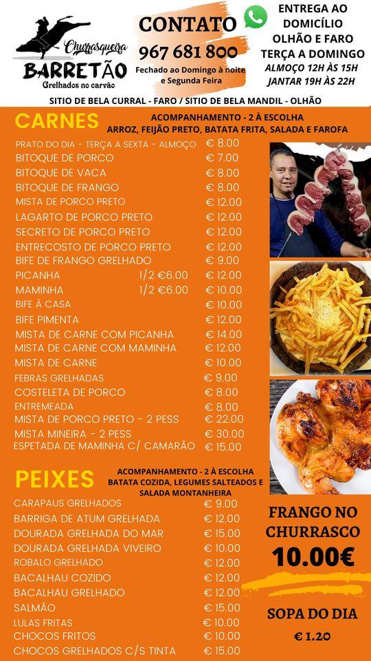 Menu at Barretão, Olhão, N125 594A