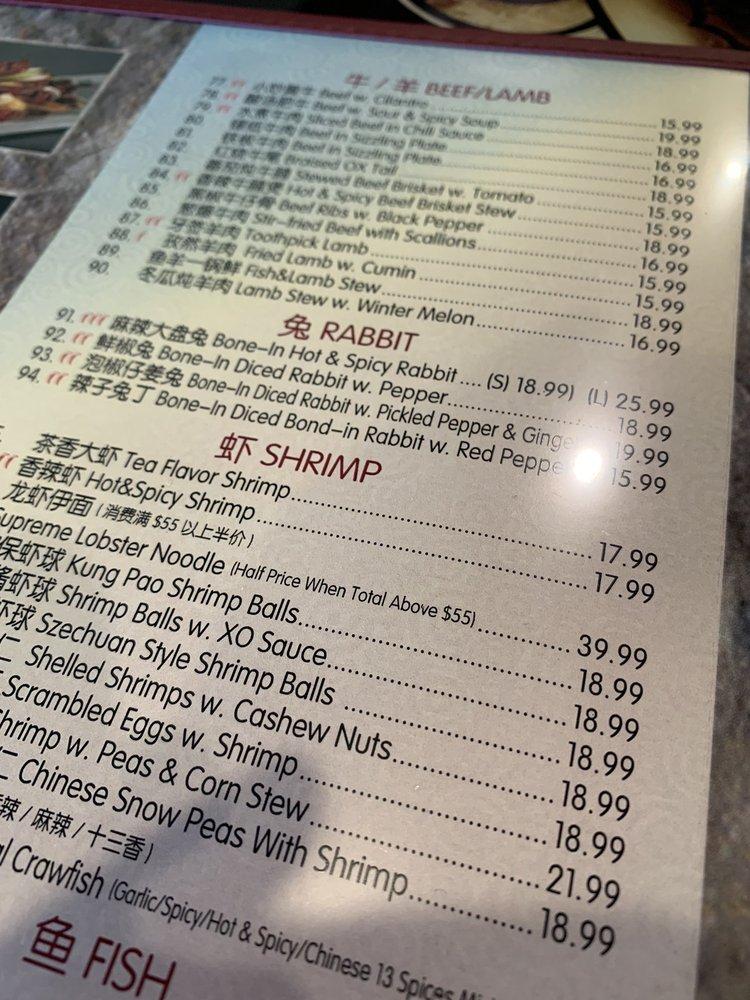 Menu at Chef Zhang restaurant, Evesham Township