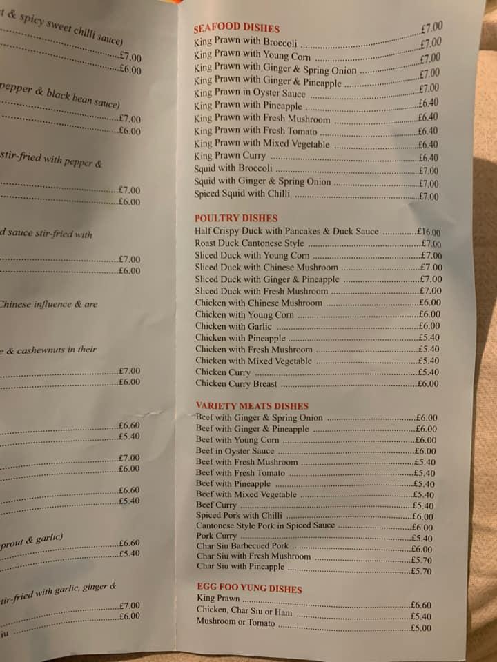 Menu at Food Lodge Restaurant, Penicuik