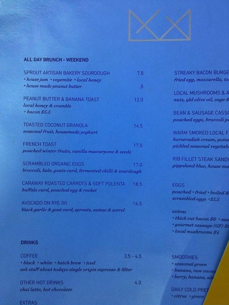 Menu at King Arthur Cafe, Fortitude Valley