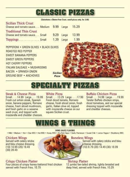 Menu at Pane's Restaurant, North Tonawanda