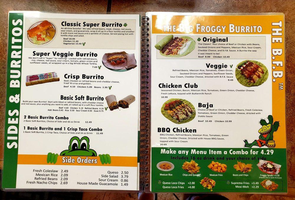 Carta de Senor Froggy Restaurant Lansdowne St., Kamloops, 450 Lansdowne ...