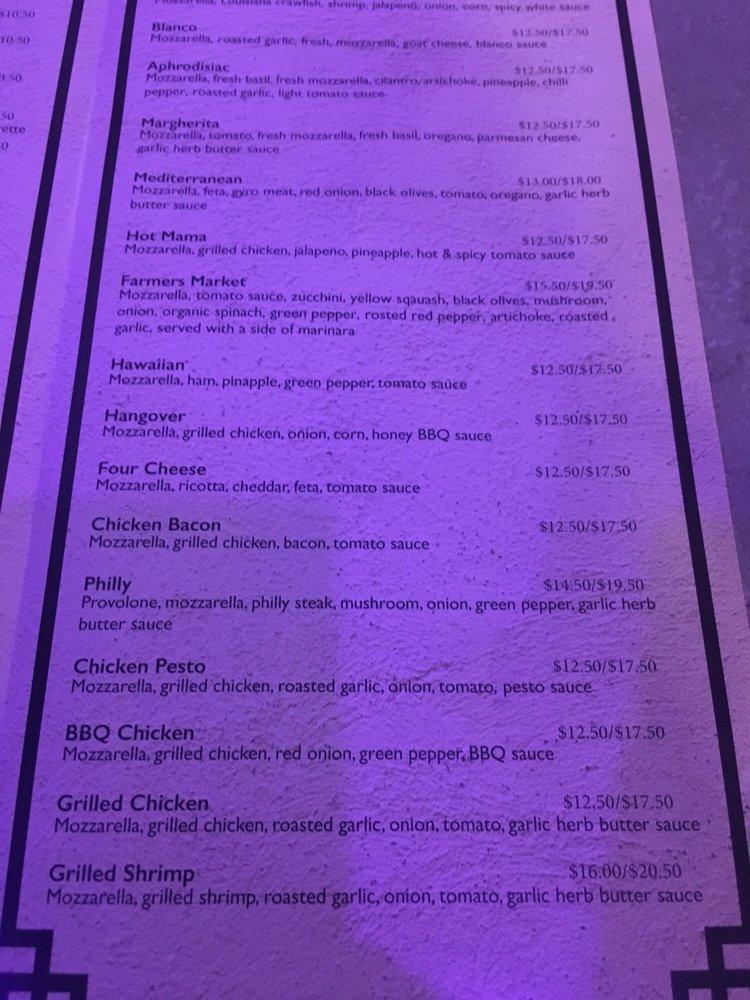 Menu at Magazine Pizza pizzeria, New Orleans, Magazine St