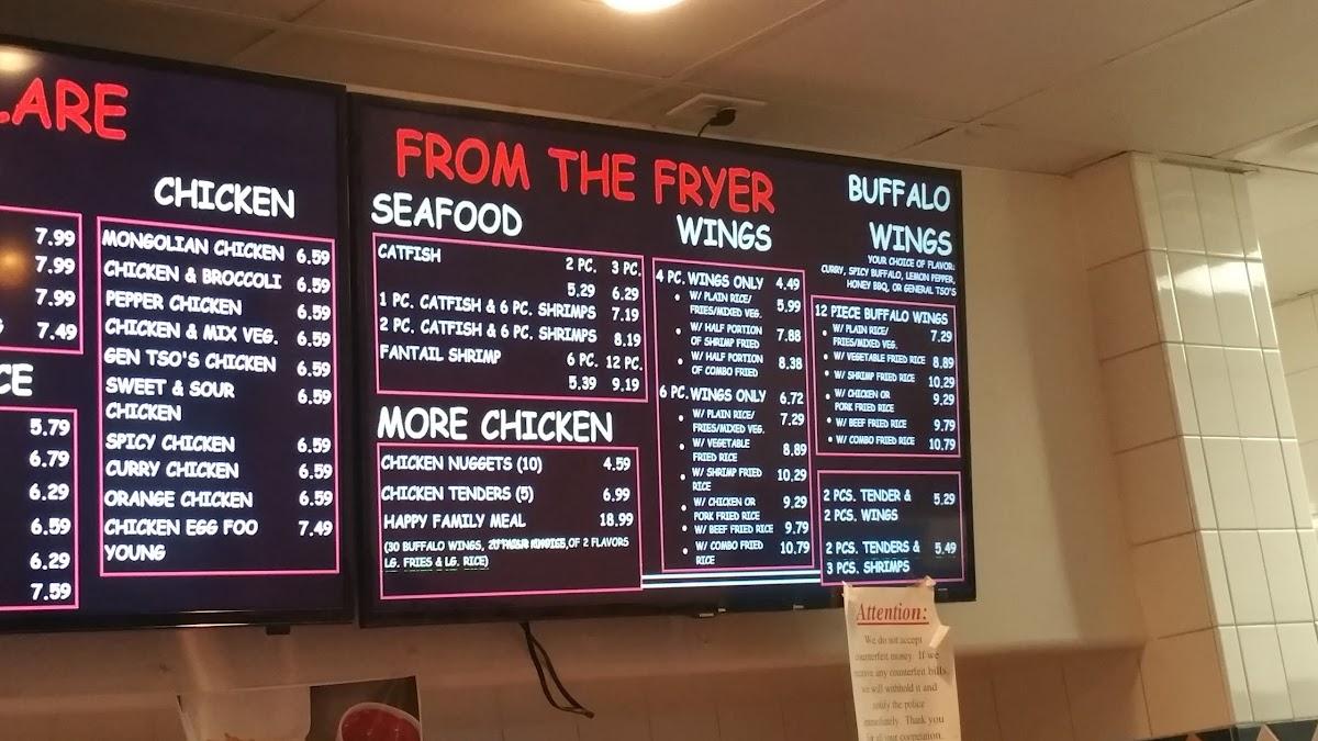 Menu at Original Timmy Chan restaurant, Houston, Martin Luther King Blvd