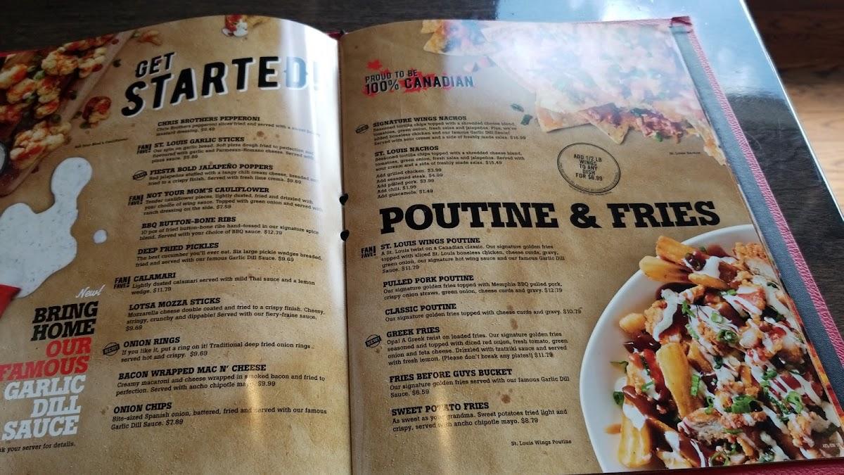 Menu at St. Louis Bar & Grill, Lower Sackville