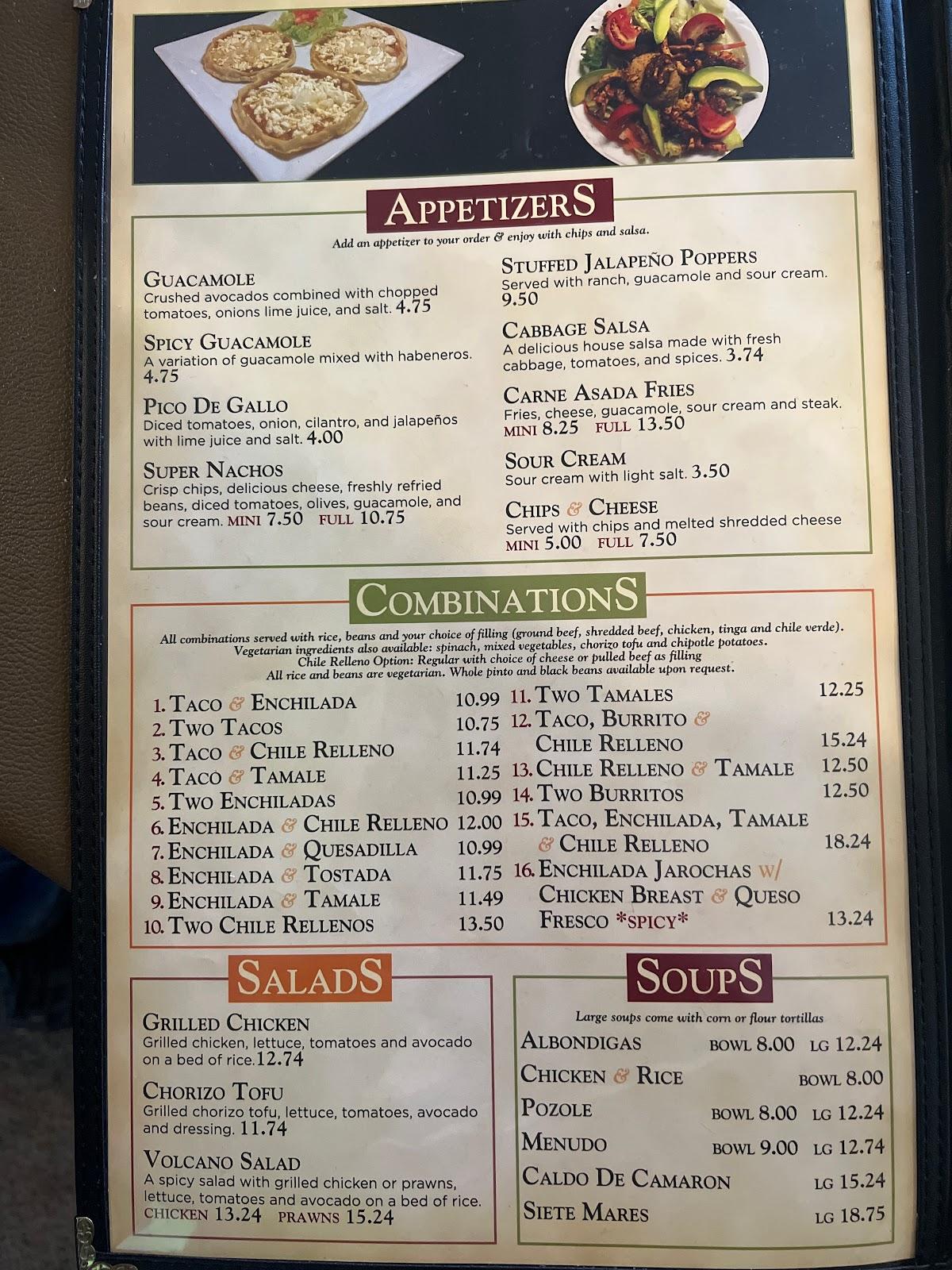 Menu at Chapala Café restaurant, Eureka, 201 2nd St