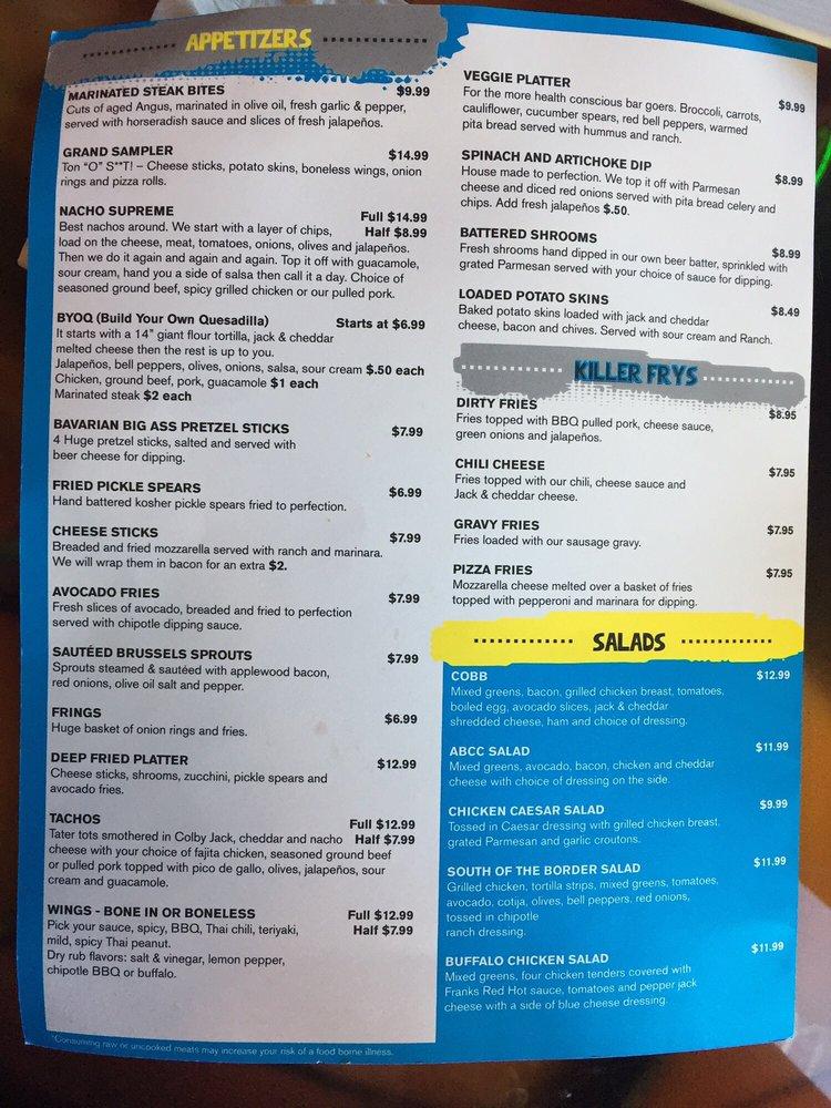 Menu at Hooligan's Sports Bar and Grill, Vancouver