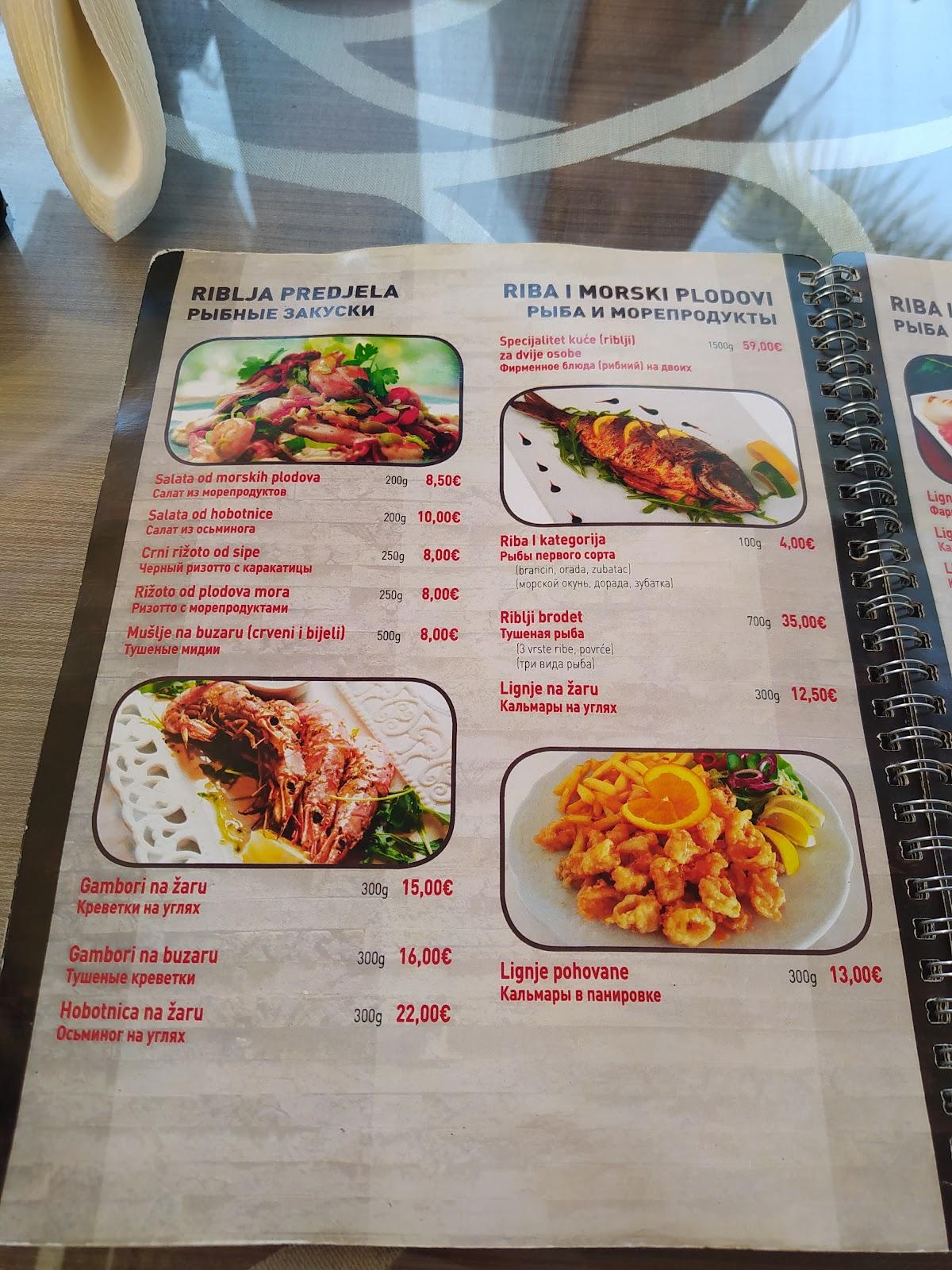 Menu at Malibu Restaurant, Sutomore