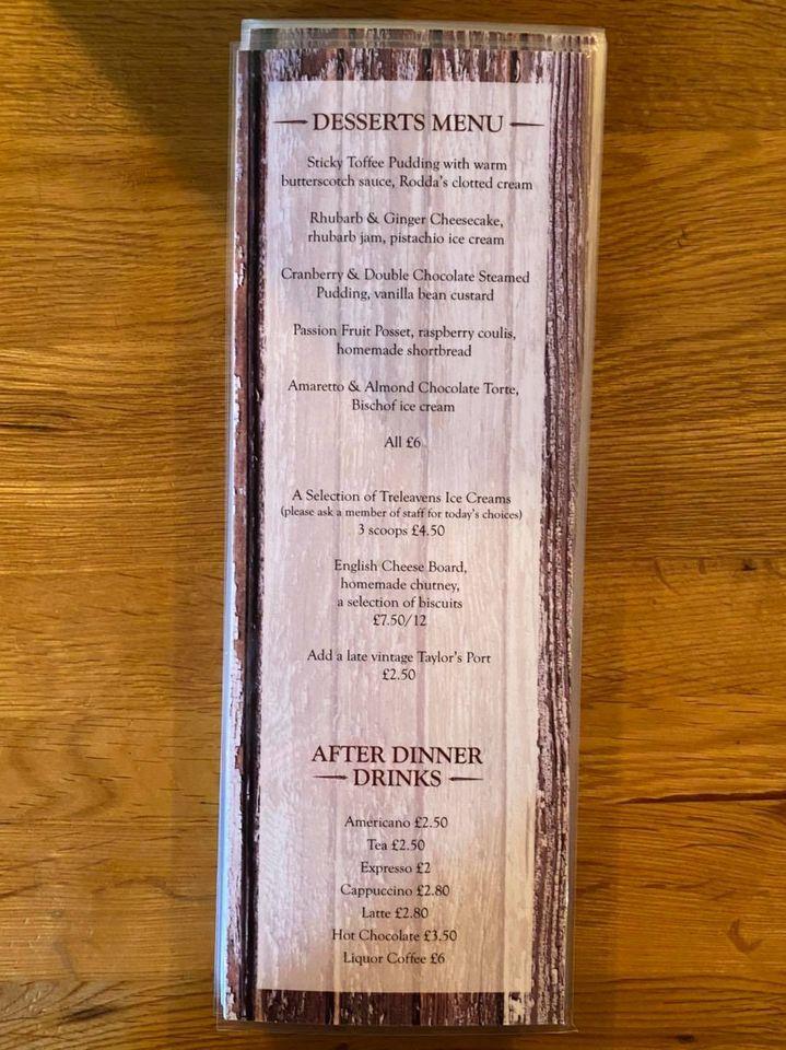 Menu at The Two Clomes pub & bar, Newquay