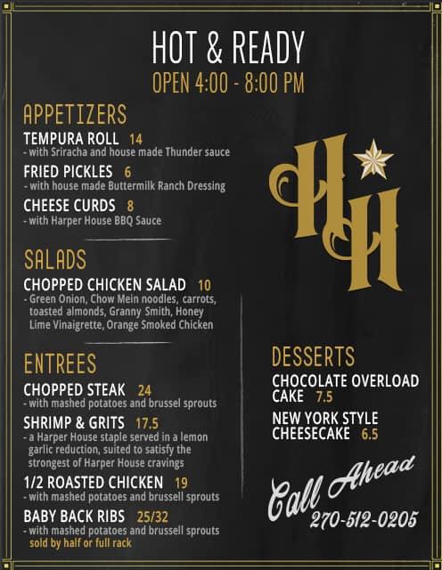 Menu at Triplets BBQ, Cadiz
