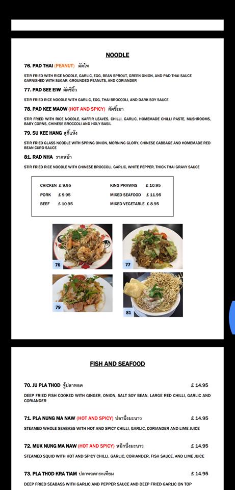 Menu at Thai House Cafe Newcastle, Newcastle upon Tyne