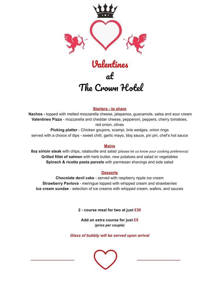 Menu at Crown Hotel pub & bar, Corwen