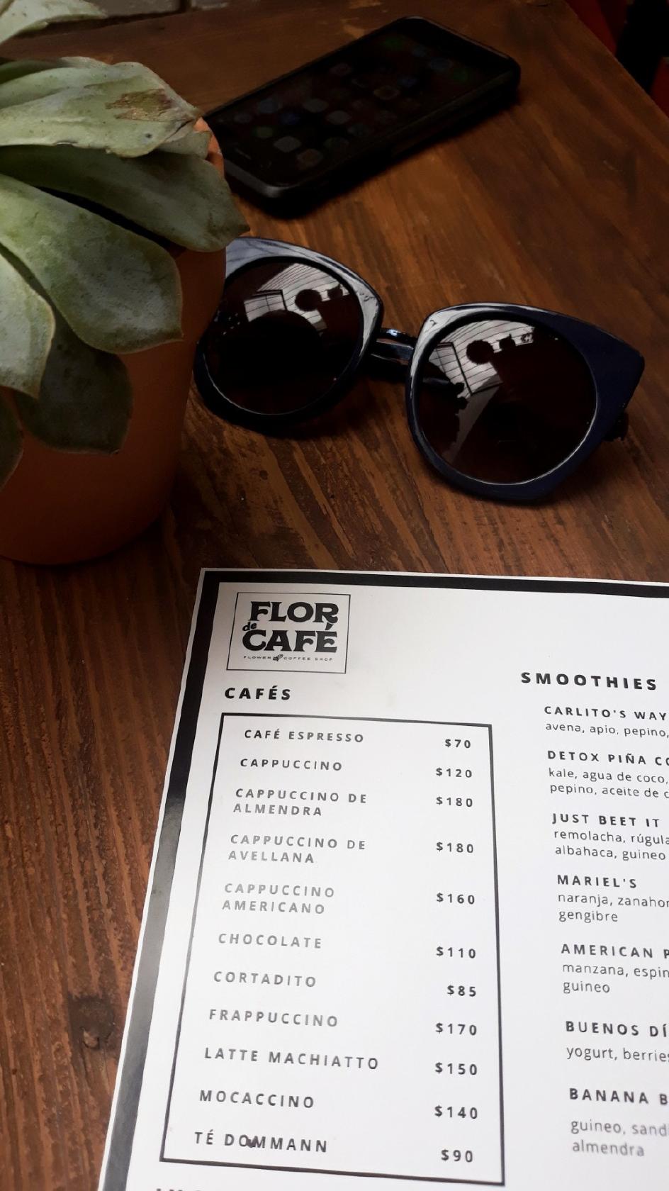 Menu at Flor de Café, Santo Domingo
