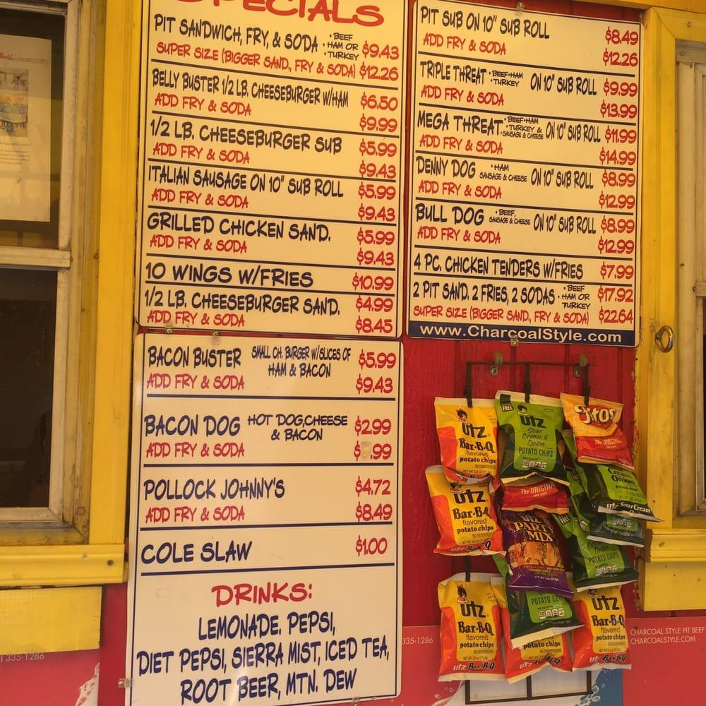 Menu at Charcoal Style restaurant, White Marsh