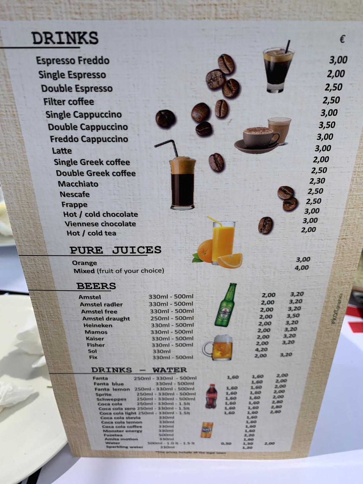Menu at YoLo, Karterados