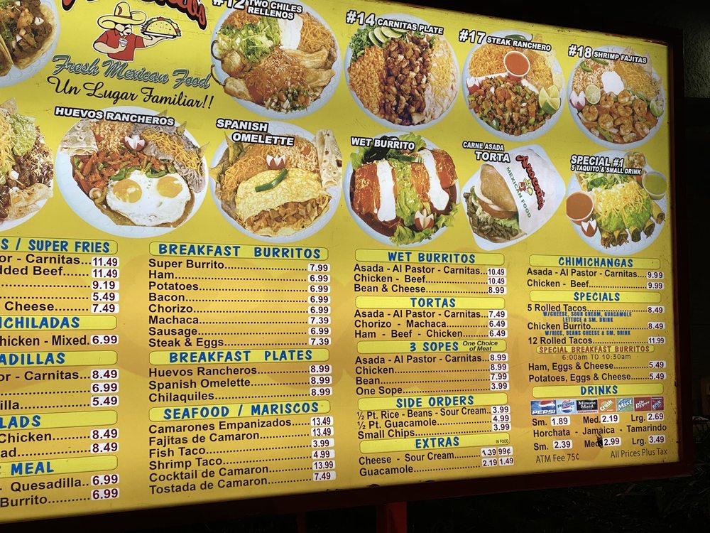 Menu at Arsenio's Mexican Food restaurant, Clovis, 497 Clovis Ave #201