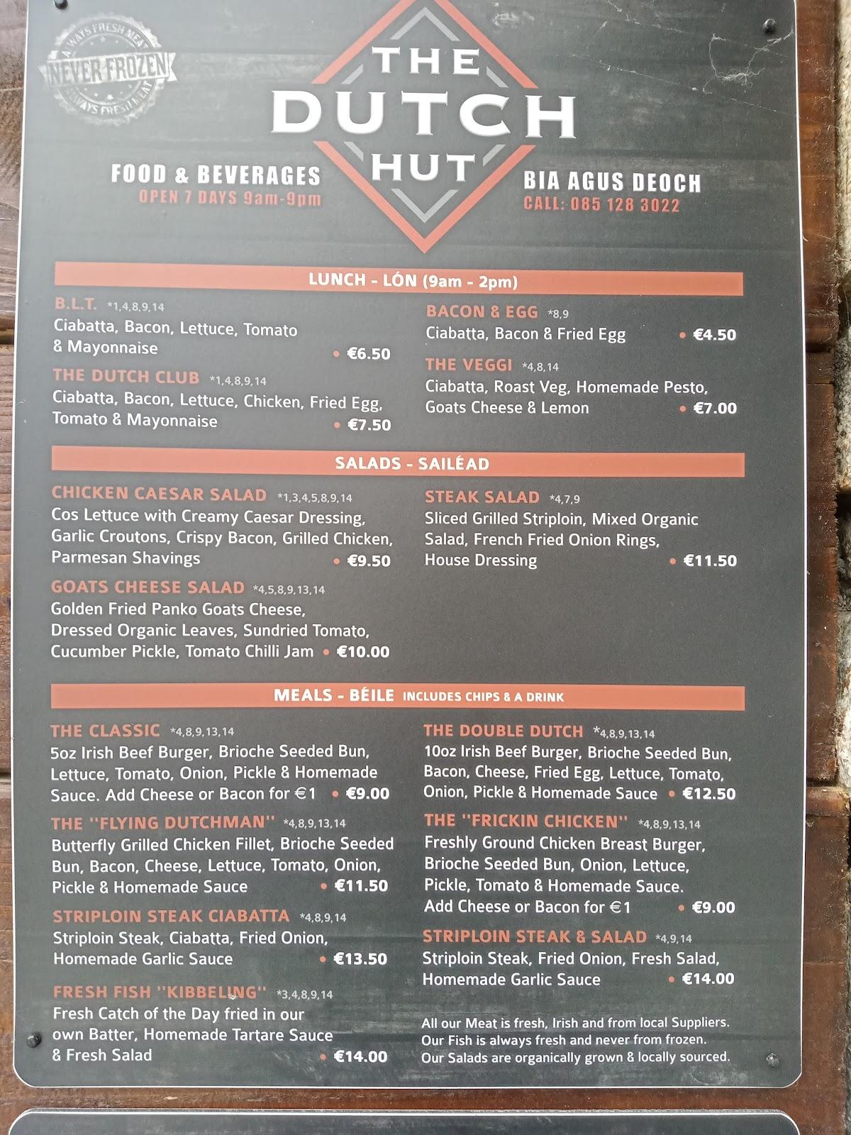 Carta de The Dutch hut, Irlanda