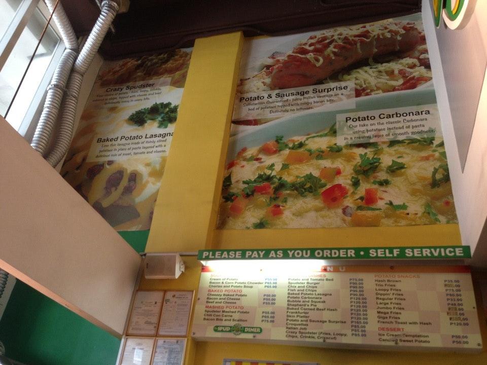Menu at The Spud Diner restaurant, Makati