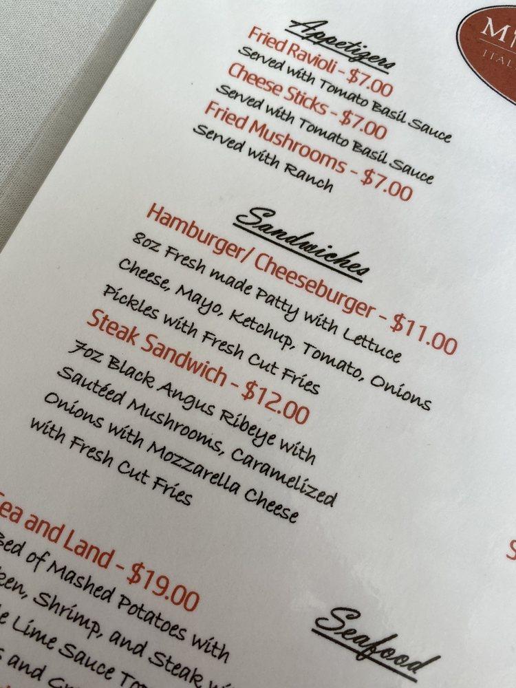 Menu at Mio Sogno restaurant, Oneonta, 200 1st Ave E