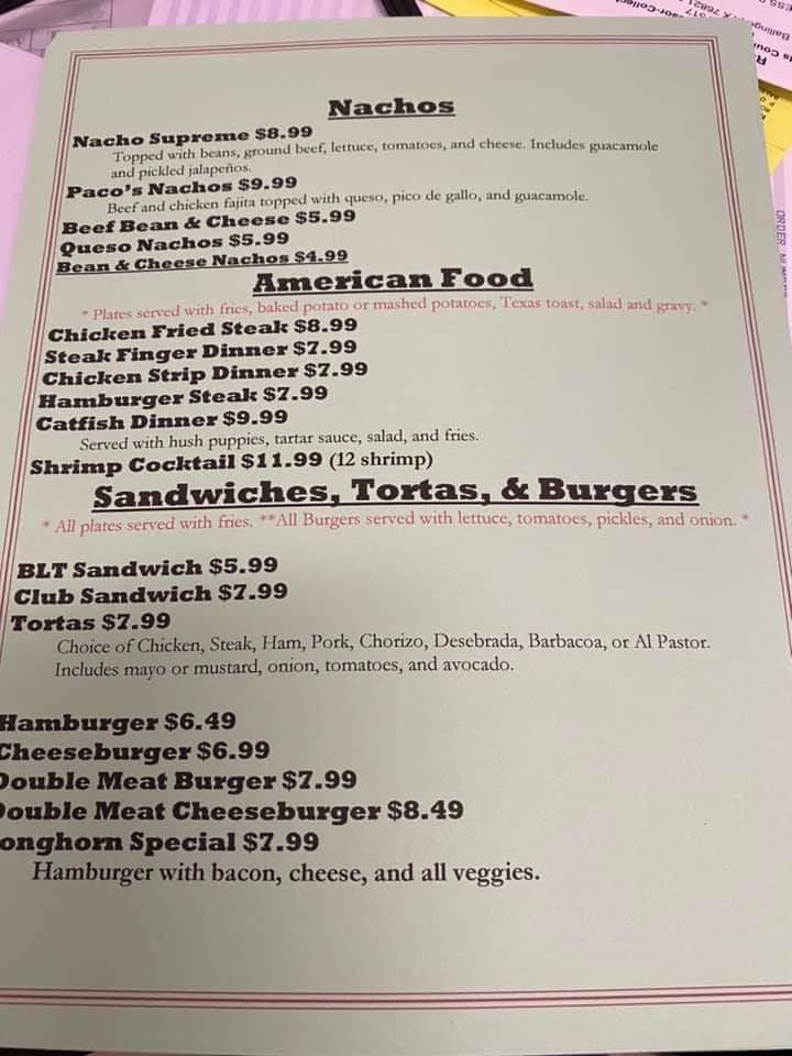 Menu at Rangel's 277 restaurant, Bronte
