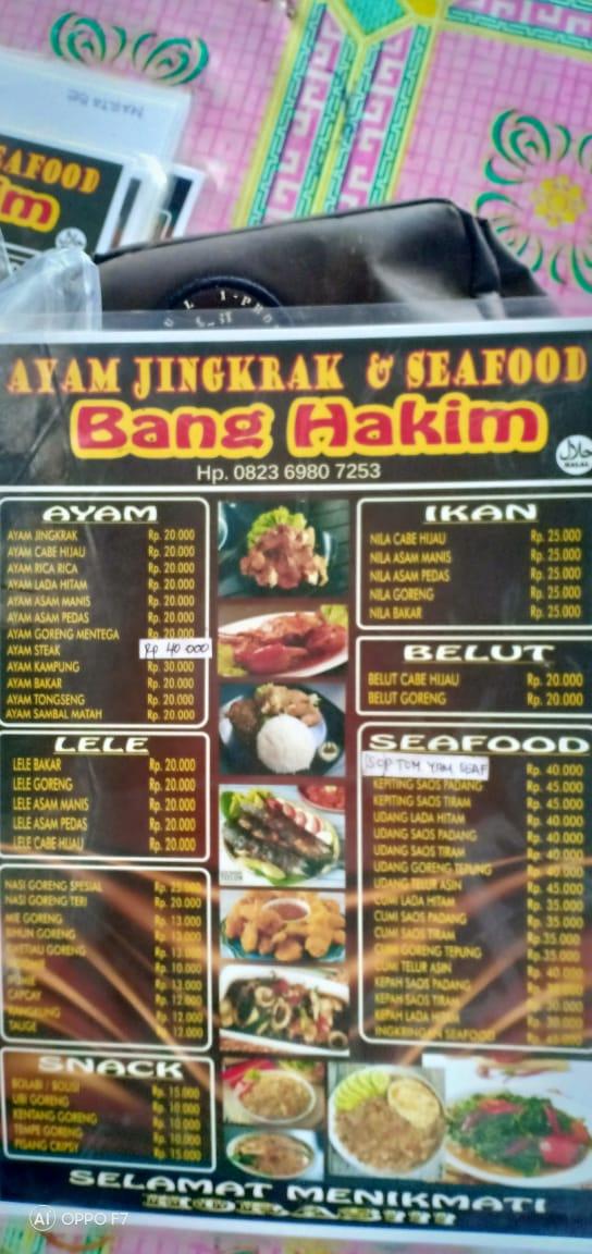 Menu at Ayam Jingkrak & Seafood Bang Hakim restaurant, Tarutung