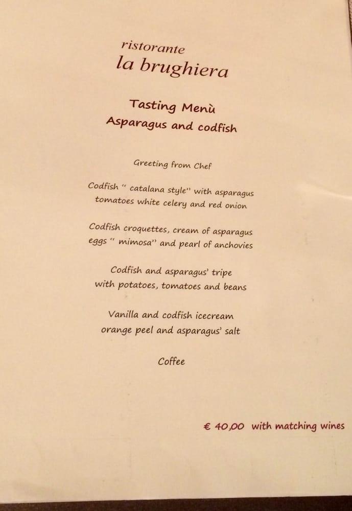 Menu da La Brughiera ristorante, Senago, Via XXIV Maggio N° 23