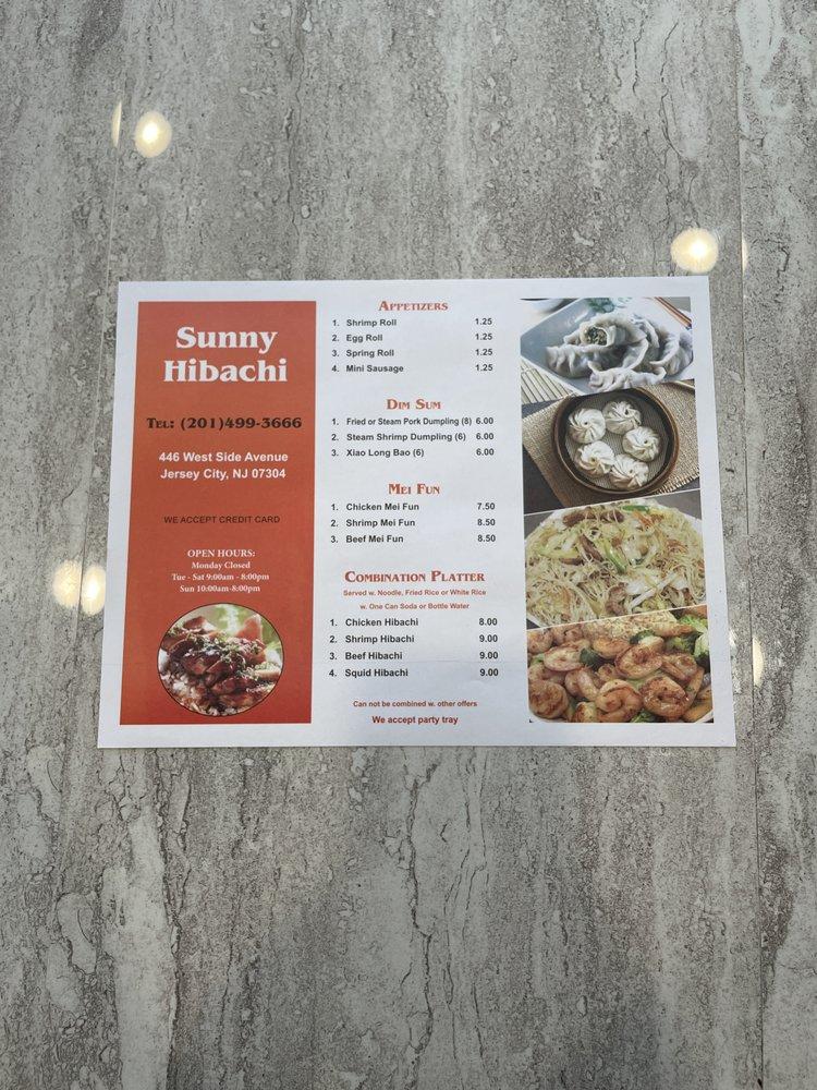 Menu at Sunny Hibachi, Jersey City