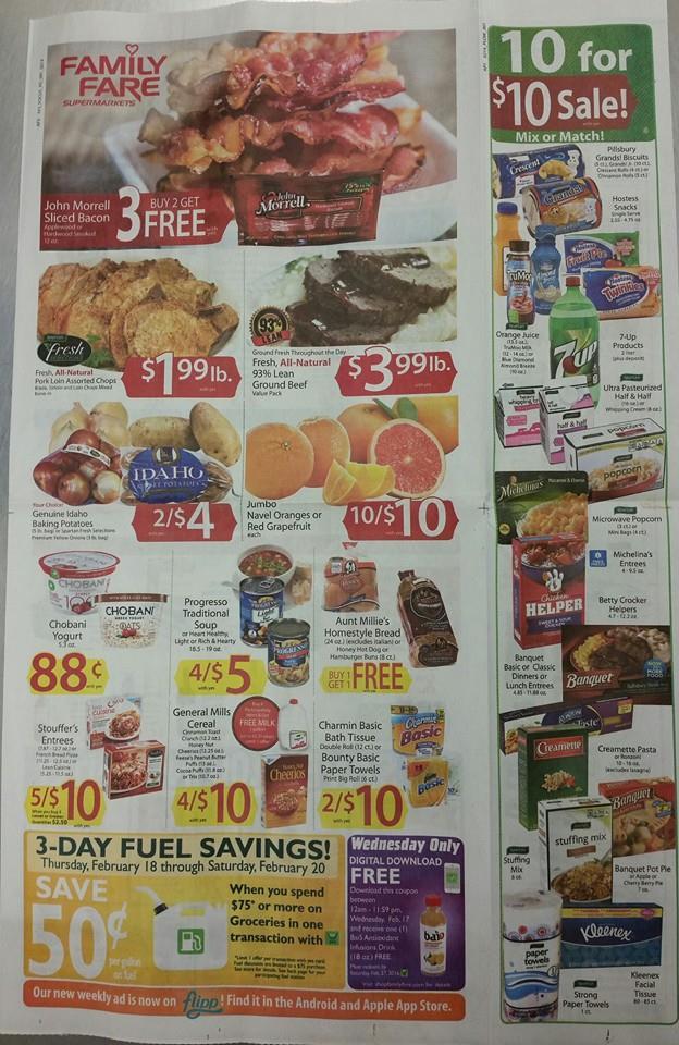 Menu at Family Fare Supermarket, Kalkaska