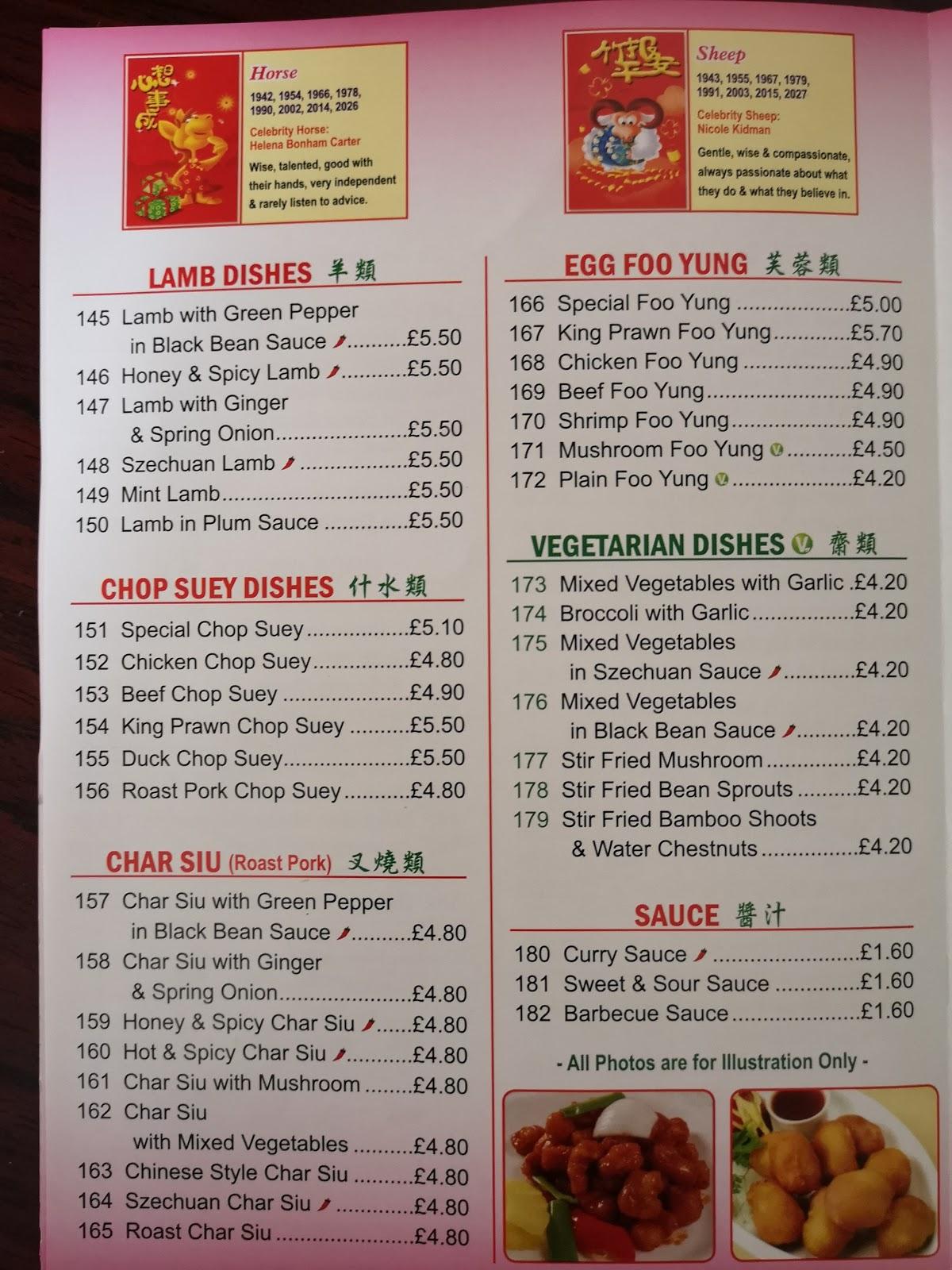 Menu at Tings fast food, Bognor Regis
