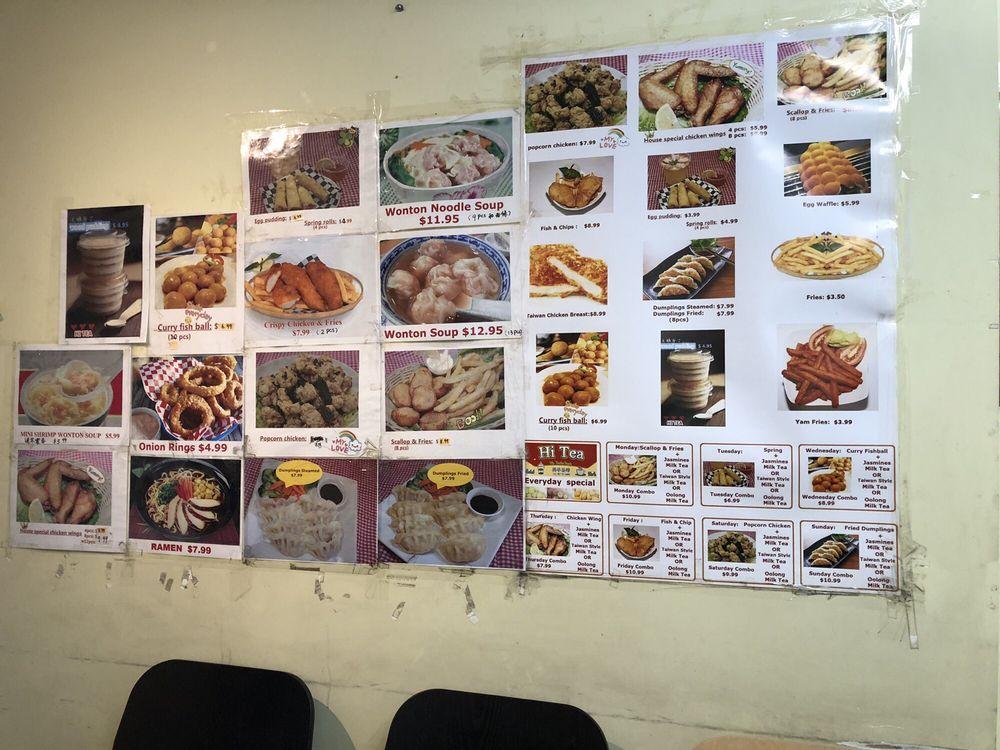 Menu at Hi Tea cafe, Calgary